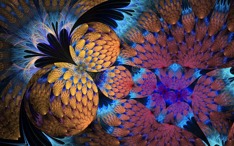 Abstract Fractal Patterns and Shapes. Dynamic Flowing Natural Forms ...