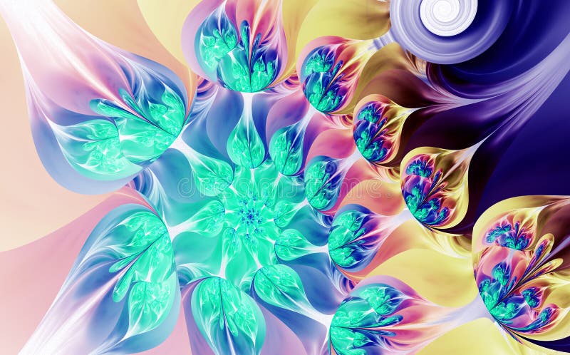 Abstract Fractal Patterns and Shapes.Mysterious Psychedelic Relaxation ...