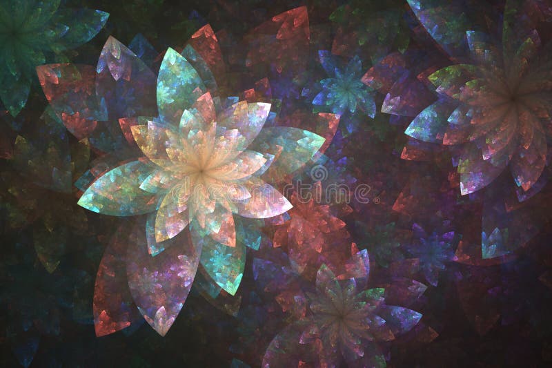 Abstract Fractal Patterns and Shapes.Mysterious Psychedelic Relaxation ...