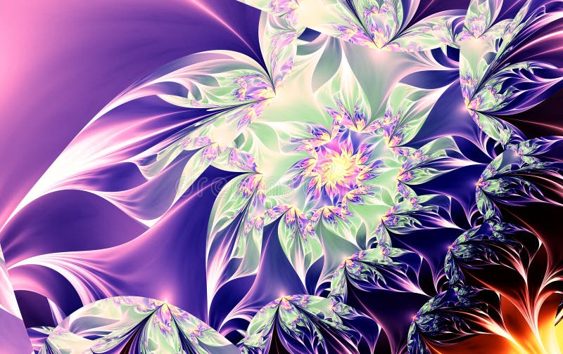 Abstract Fractal Patterns and Shapes.Mysterious Psychedelic Relaxation ...