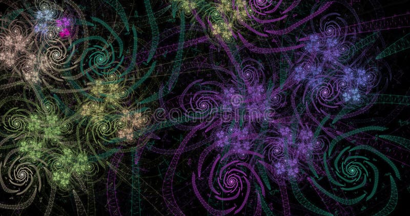 Fractal Spiral. Abstract Fractal Patterns and Shapes. Dynamic Flowing ...