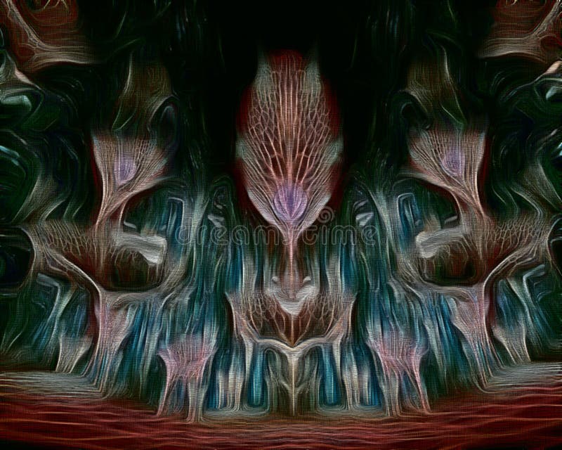 Abstract Fractal Psychedelic Shape Texture with Color Pencil ...