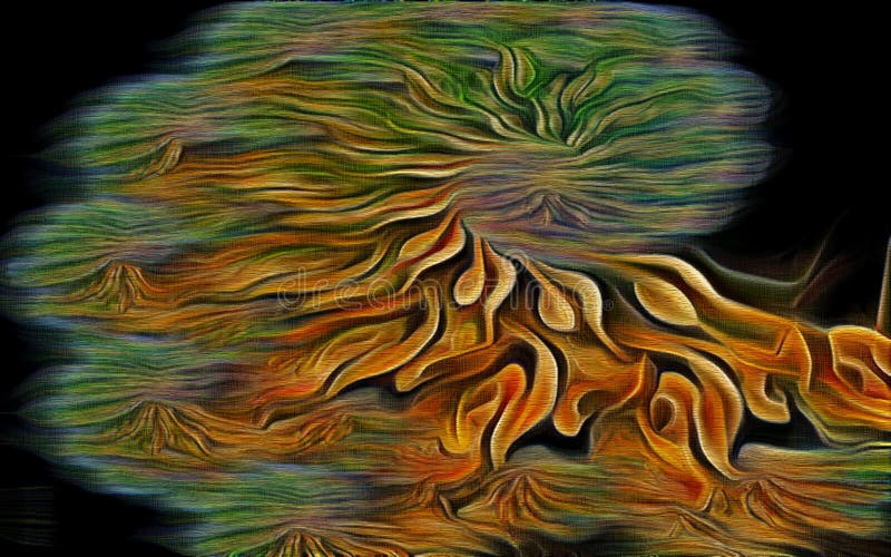 Abstract Fractal Psychedelic Shape Texture with Color Pencil ...