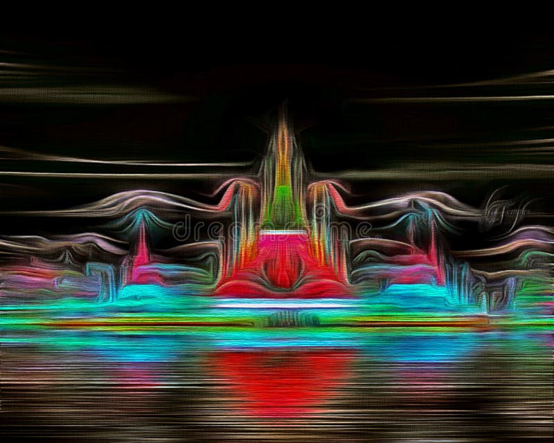 Abstract Fractal Psychedelic Shape Texture with Color Pencil ...