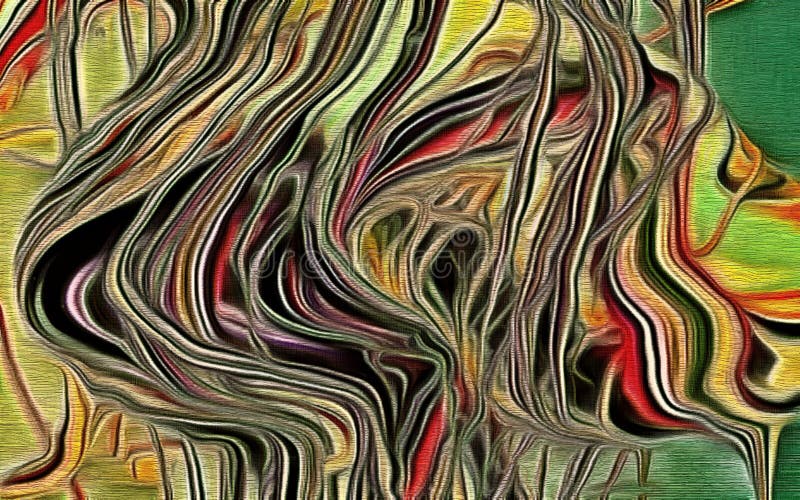 Abstract Fractal Psychedelic Shape Texture with Color Pencil ...