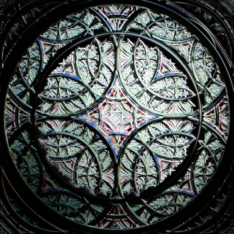 An Abstract Fractal Rosette Stock Illustration - Illustration of blue ...