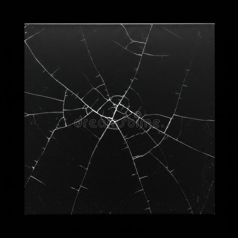 Abstract Fracture Design, White Lines on a Dark, Shattered Surface ...