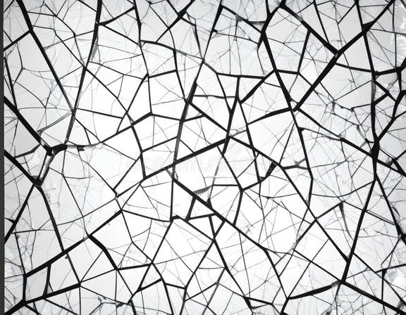 Abstract Fracture White Surface with Broken Glass Pattern Design ...