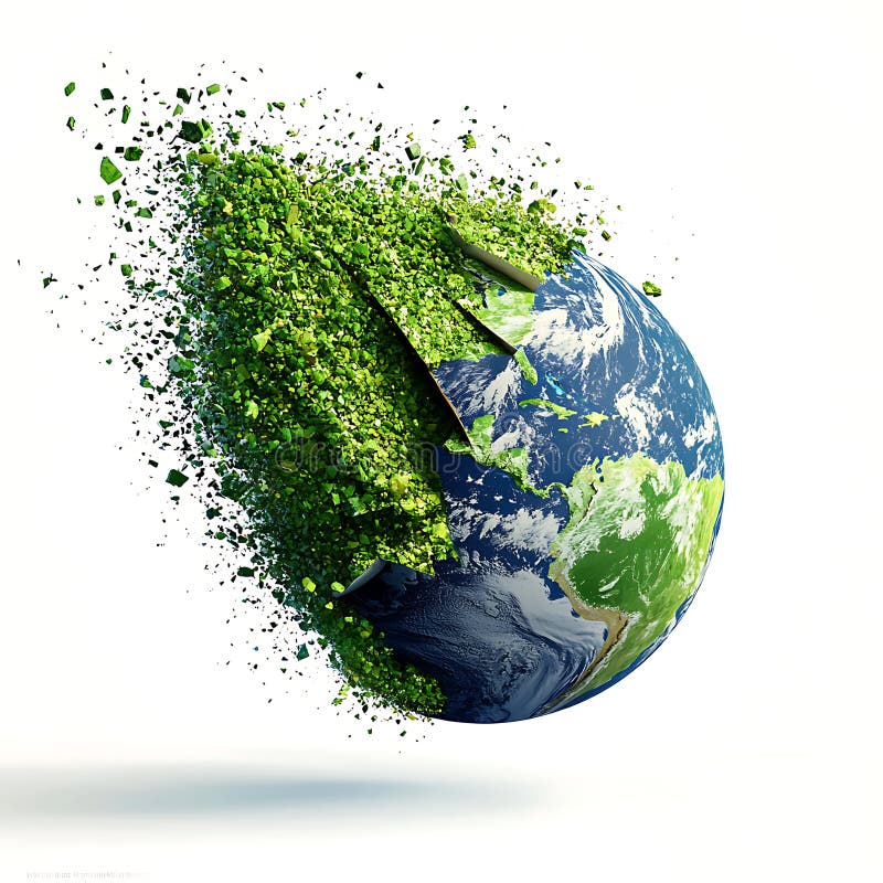 Abstract Fragmented Earth Representation Stock Illustration ...