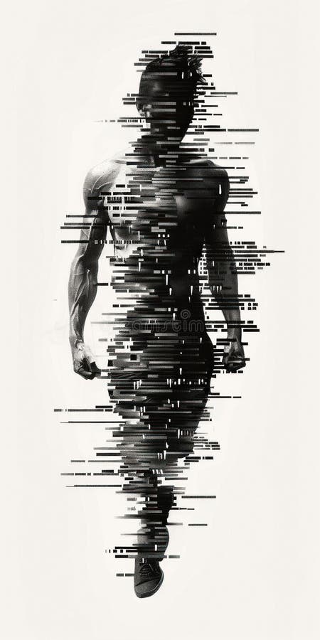 Abstract Fragmented Silhouette of a Man. Generative Ai Stock ...
