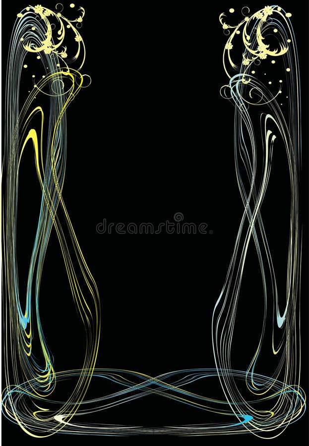 Abstract frame on black stock illustration. Illustration of element ...