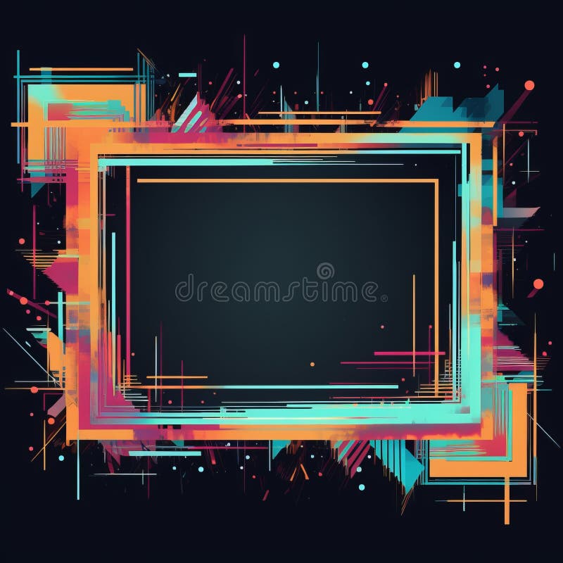 Abstract Frame on Black Background Vector Illustration Stock ...