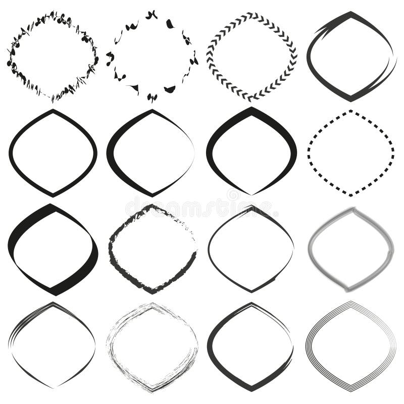 Abstract Frame Collection. Varied Shapes. Hand-drawn Vector Elements ...