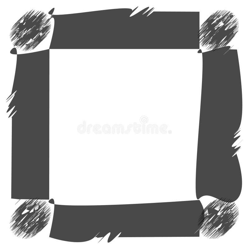 Abstract Frame Corners. Black Hand Drawn Border. Geometric Vector Lines ...