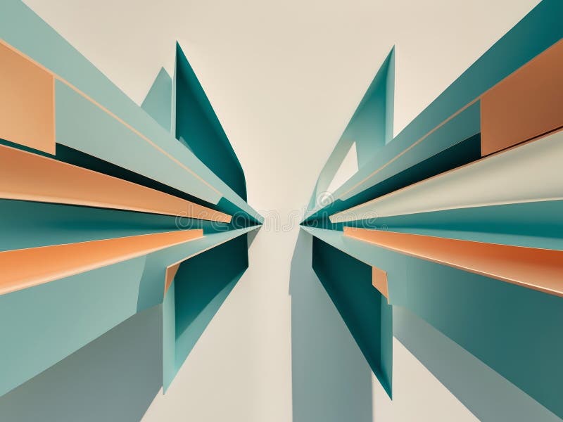 Abstract Frame Design with Parallel Rectangles of Teal Orange and Cream ...