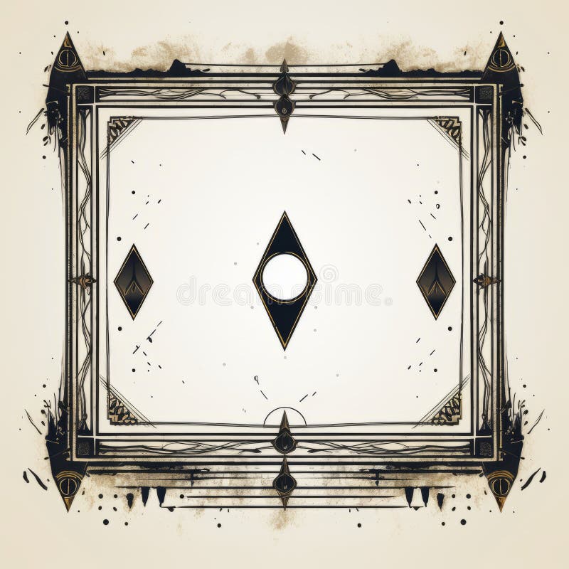 An Abstract Frame with a Diamond in the Center Stock Illustration ...