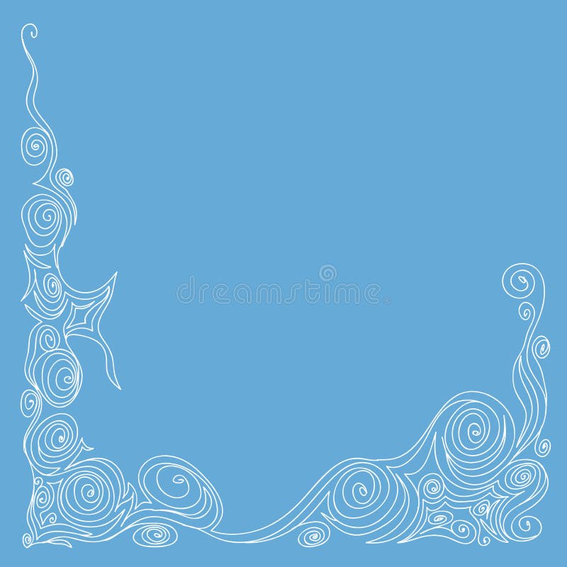 Abstract Frame Elegant Blue and White Pinstripes Stock Vector ...