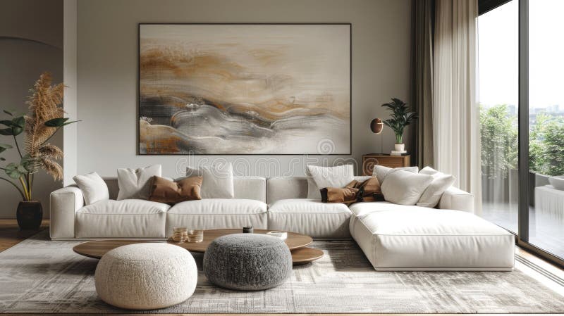 Abstract Frame: Elevating Modern Interior Design in Stylish Living ...