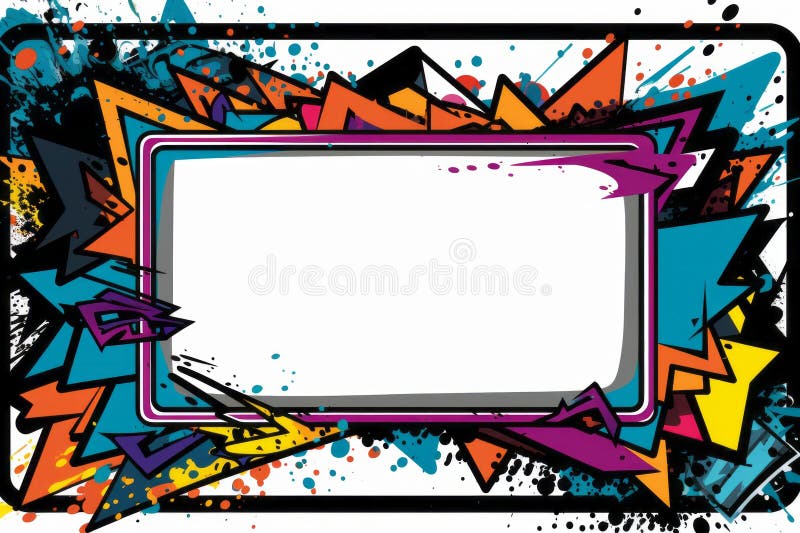An Abstract Frame with Graffiti on it Stock Illustration - Illustration ...