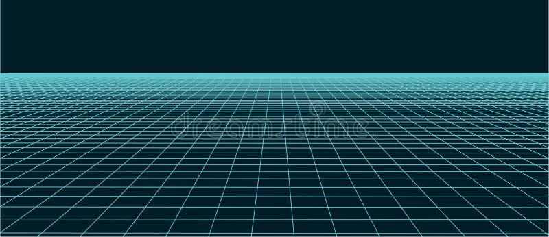 Abstract Frame Landscape. Vector Perspective Grid. 3d Mesh Stock ...
