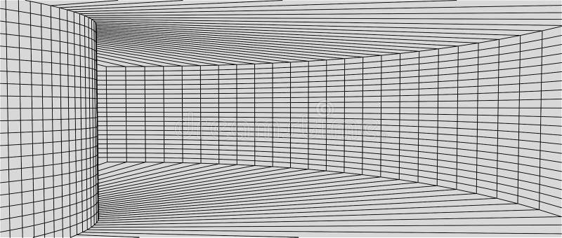 Abstract Frame Landscape. Vector Perspective Grid. 3d Mesh Stock ...