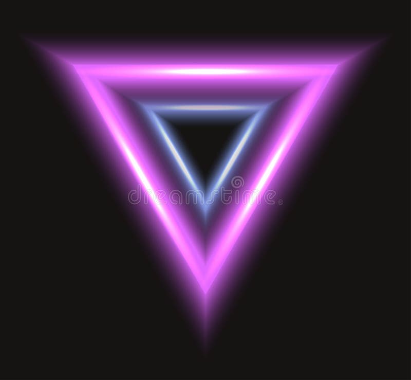Abstract Frame with Neon Triangle on Black Background. Stock Vector ...