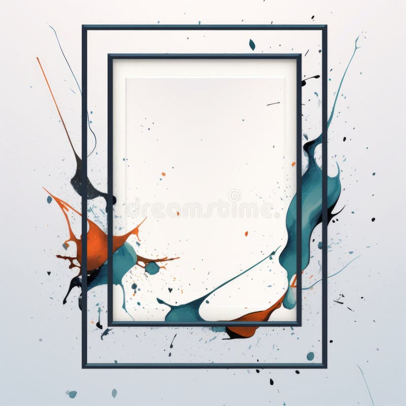 An Abstract Frame with Paint Splatters on it Stock Illustration ...
