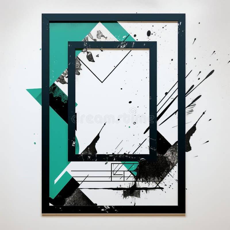 An Abstract Frame with Paint Splatters on it Stock Illustration ...