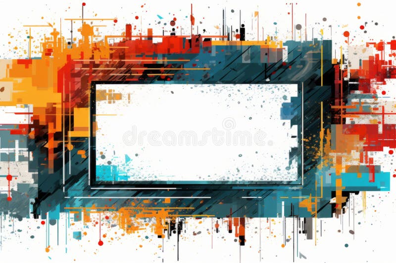 An Abstract Frame with Paint Splatters on it Stock Illustration ...