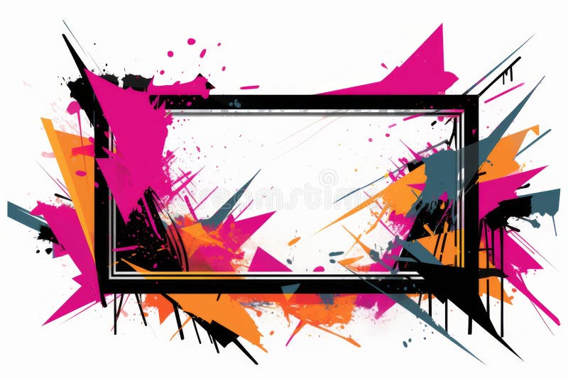 An Abstract Frame with Paint Splatters on it Stock Illustration ...