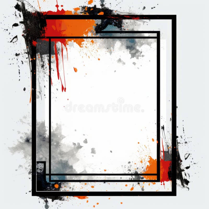 An Abstract Frame with Paint Splatters on it Stock Illustration ...