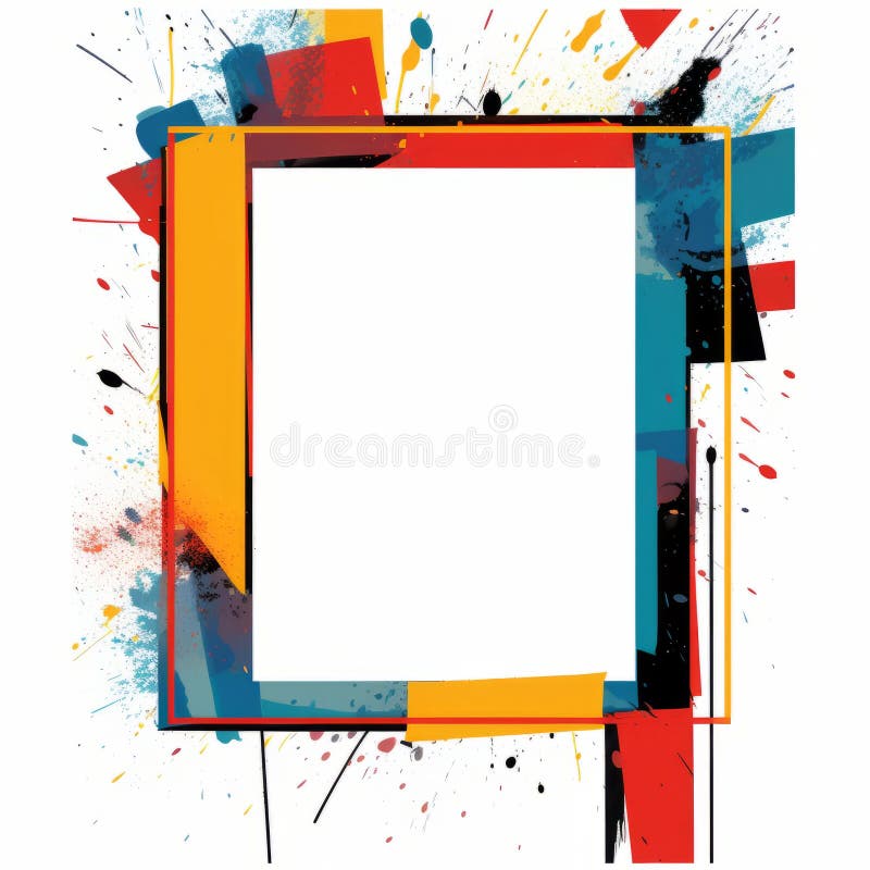 An Abstract Frame with Paint Splatters on it Stock Illustration ...