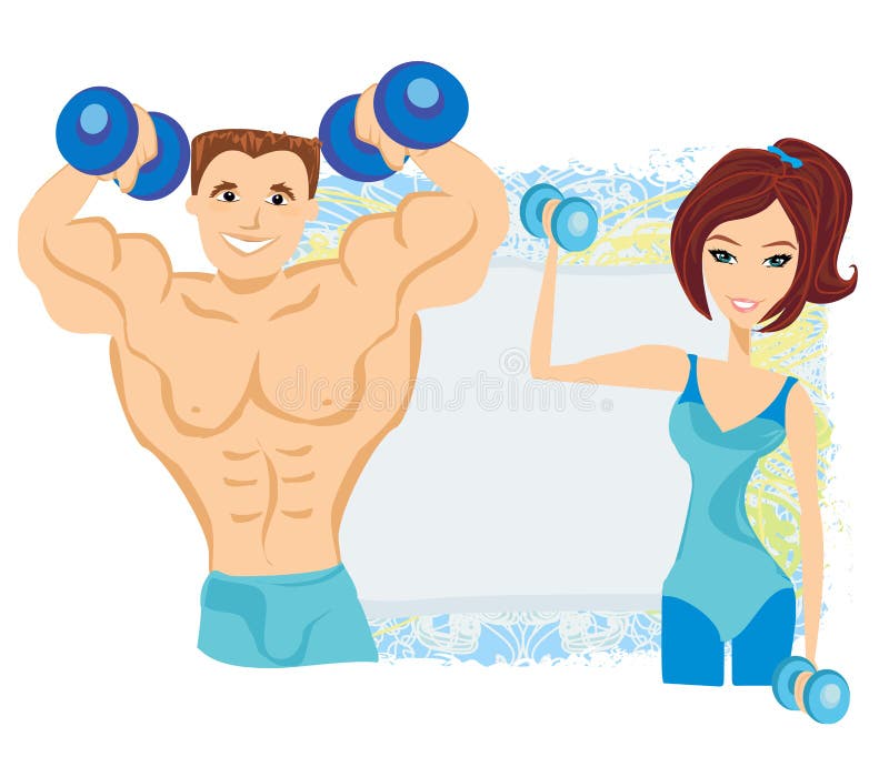 Abstract Frame with a Pair of Training Athlete Stock Vector ...