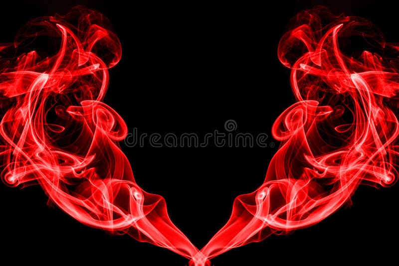 Abstract Frame from Red Smoke on Black Background Stock Image - Image ...