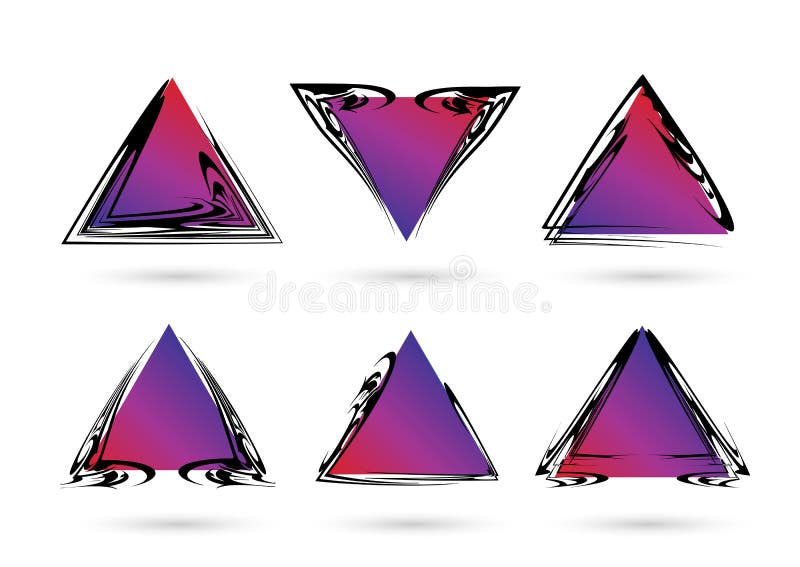 Abstract Frame Set. Abstract Frames with Color Gradient Triangles ...