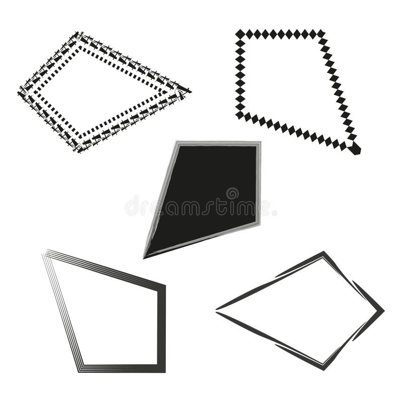Abstract Frame Vector. Geometric Diamond Shapes. Decorative Border Set ...