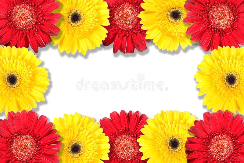 Abstract Frame with Yellow and Red Flowers Stock Photo - Image of frame ...