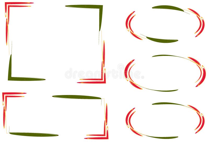 Red Green Colorful Creative Decorative Irregular Abstract Frames Set ...
