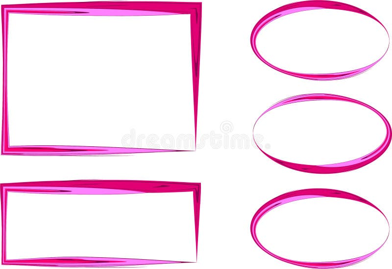 Pink Color Pattern Abstract Borders Set Vector Stock Vector ...