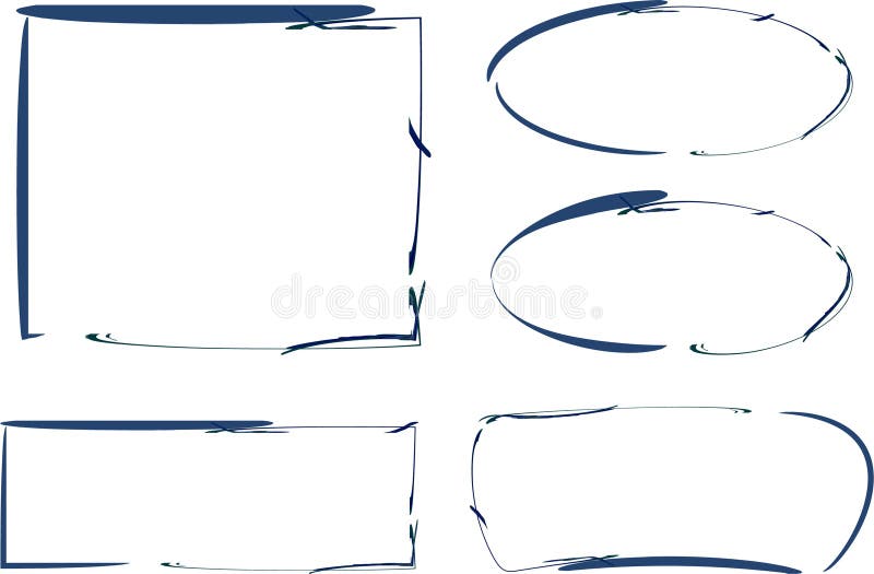 Blue Creative Abstract Line Art Frames Collection Stock Vector ...