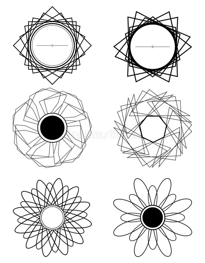 Abstract Frames, Geometric Elements, Labels. Vector, Contour ...