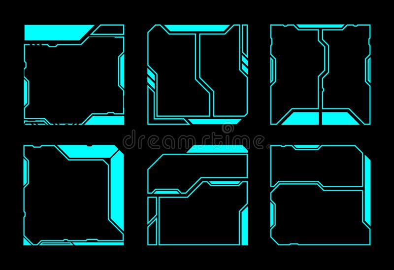 Abstract Frames Technology Futuristic Interface Hud Stock Vector ...