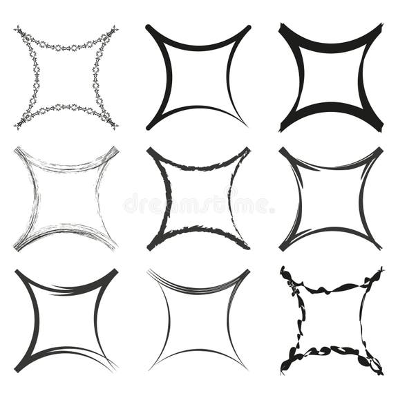 Abstract Frames Vector. Black and White. Various Square Designs ...