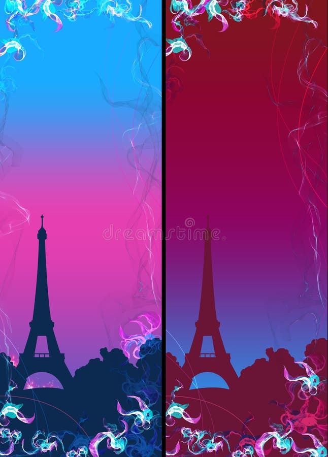 Abstract France Eiffel Tower Flower Background Stock Illustration ...