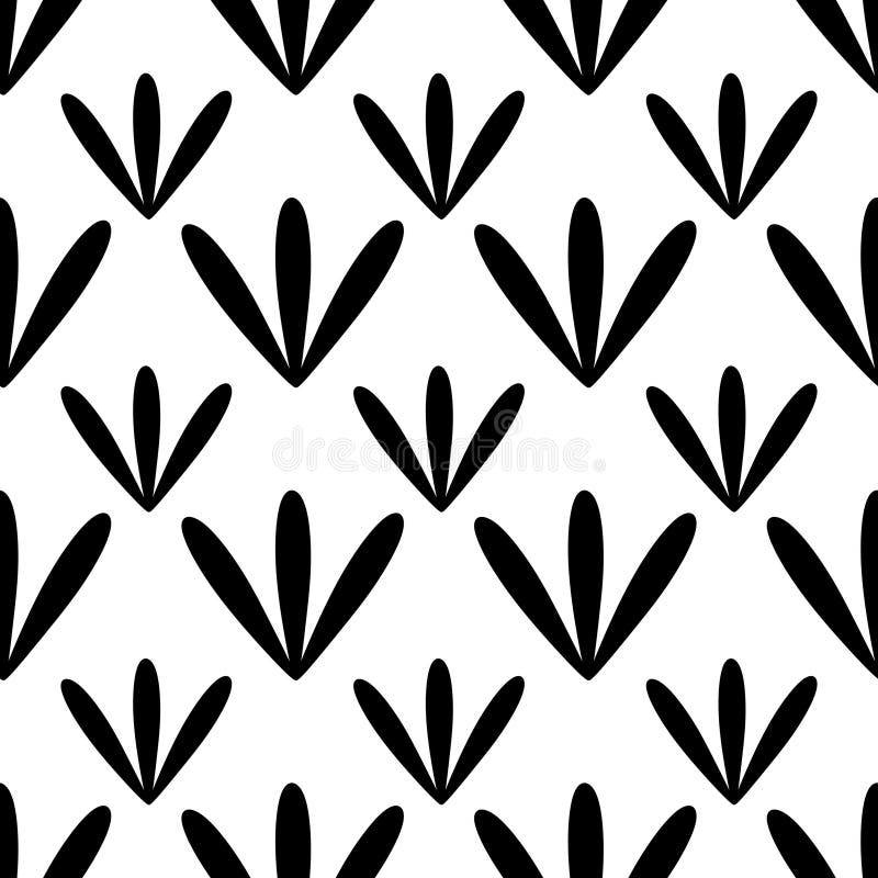 Abstract Free Hand Hand Drawn Clover Pattern Repeated Design Interior ...