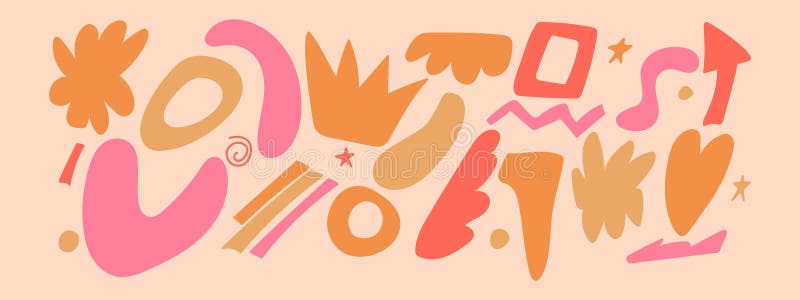 Abstract Freeform Shapes Collection. Doodle Design Elements. Stock ...