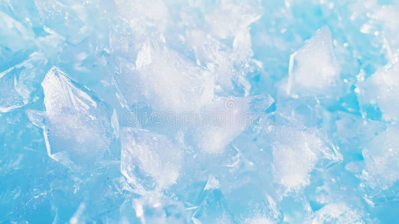 Abstract Frozen Crystal Pattern with Icy Geometric Shapes on Blue ...