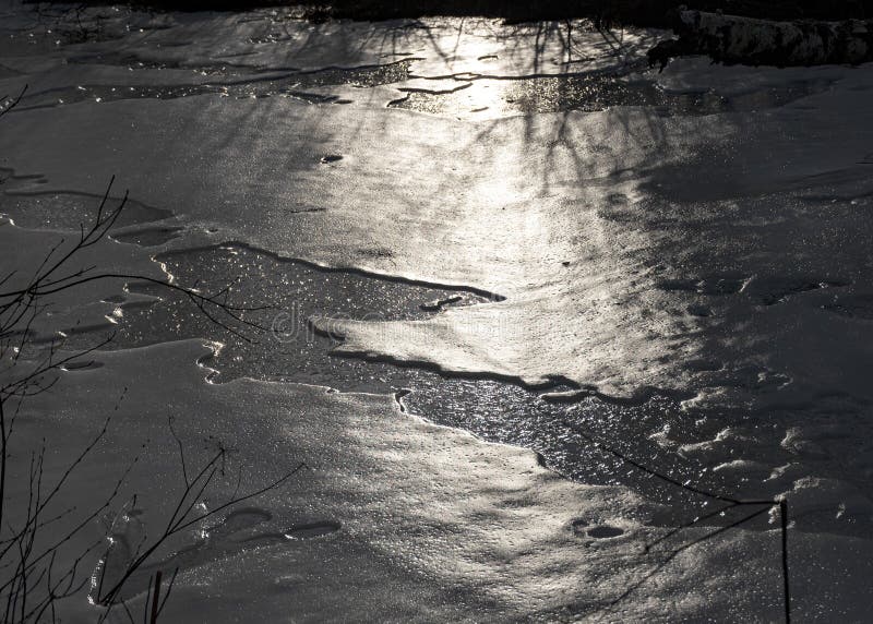 Abstract Frozen Ice Texture on Muddy Swamp Road Stock Image - Image of ...
