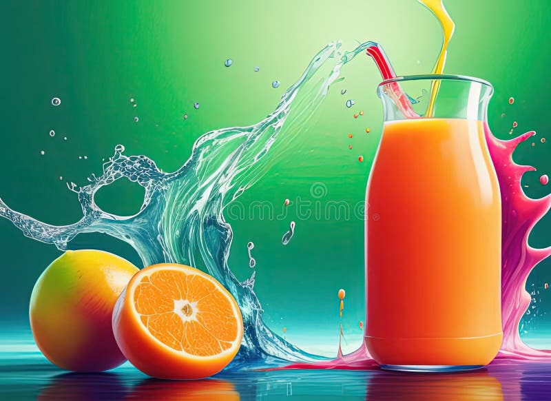 Abstract Fruit Juice, Illustration. Stock Illustration - Illustration ...