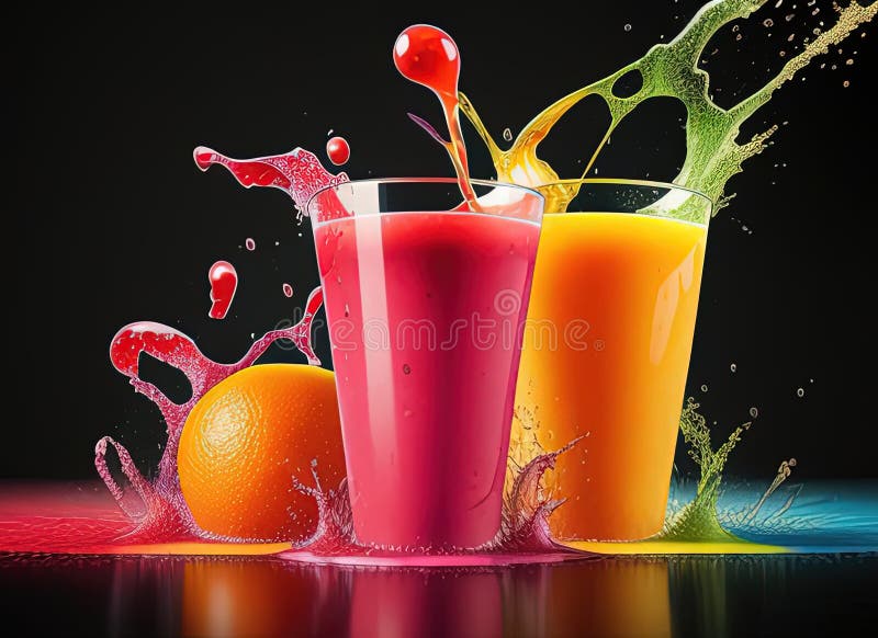 Abstract Fruit Juice, Illustration. Stock Illustration - Illustration ...